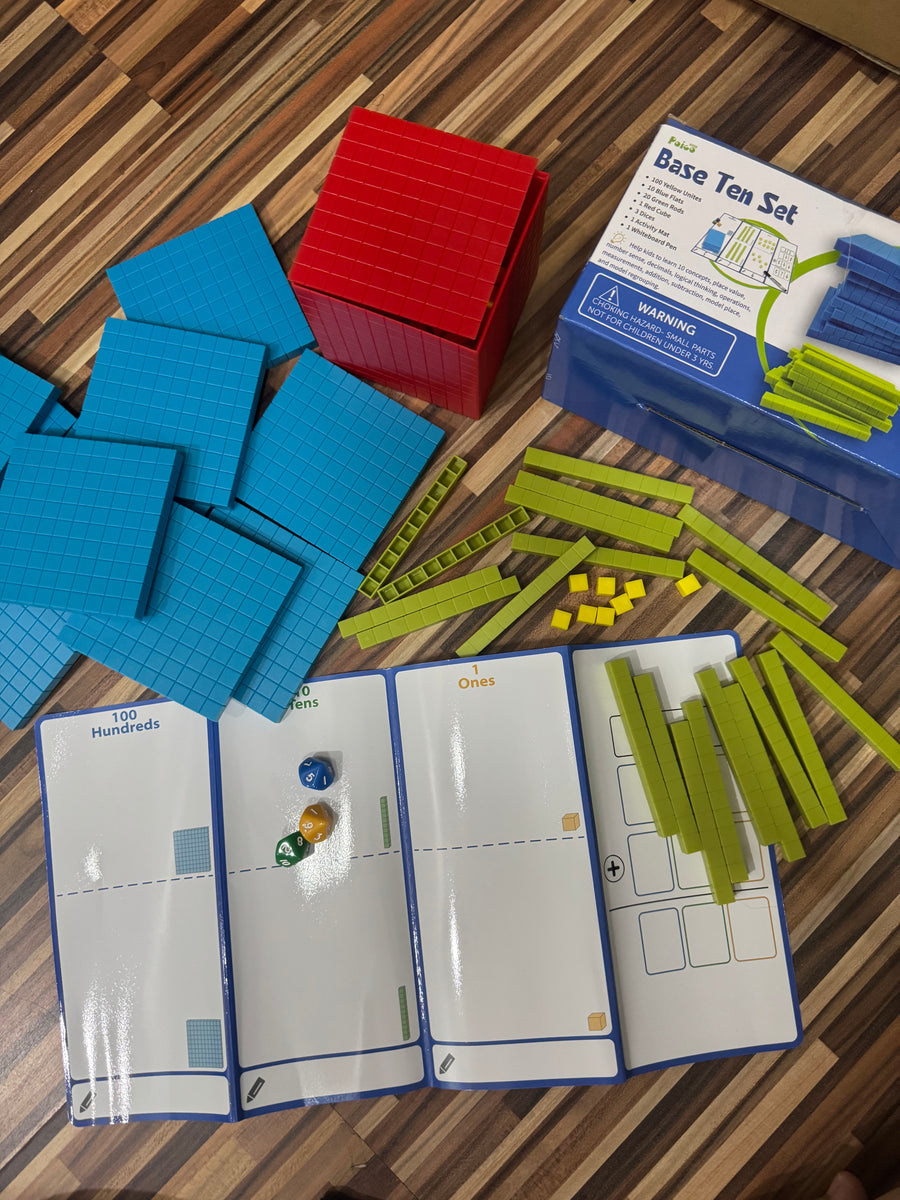 Base Ten Math Manipulative Set – Hands-On Place Value Learning Kit (Ag ...