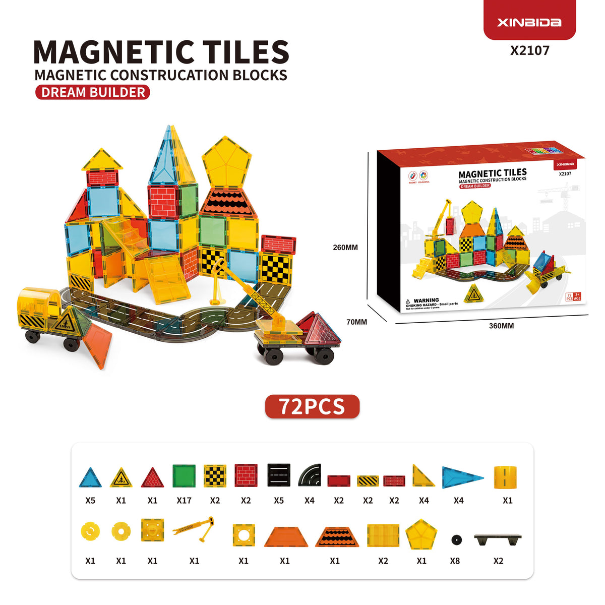 Magnetic tiles Dream Builder Construction Set – Wear Love Babies ...