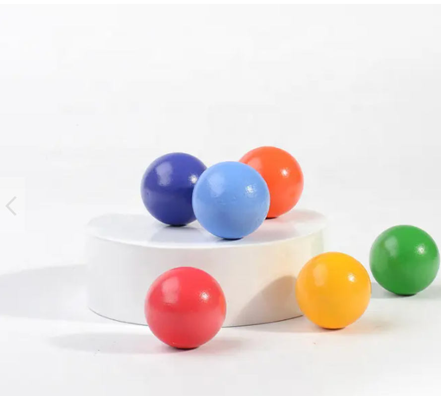 6cps Colorful Rainbow Balls / ball wooden – Wear Love Babies - EducratePH